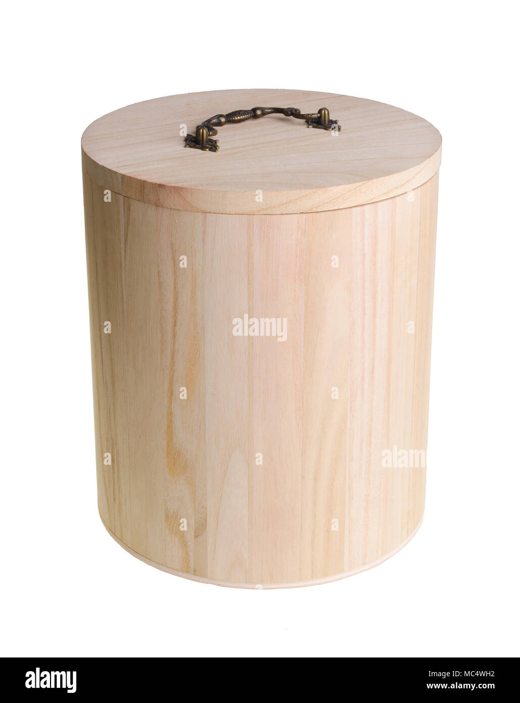 wooden container and pot for rice storage on background Stock Photo - Alamy