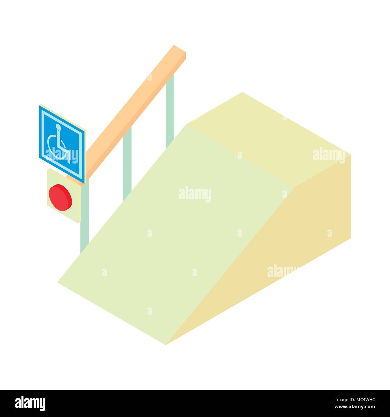 Ramp for the disabled with information sign icon Stock Vector Image ...