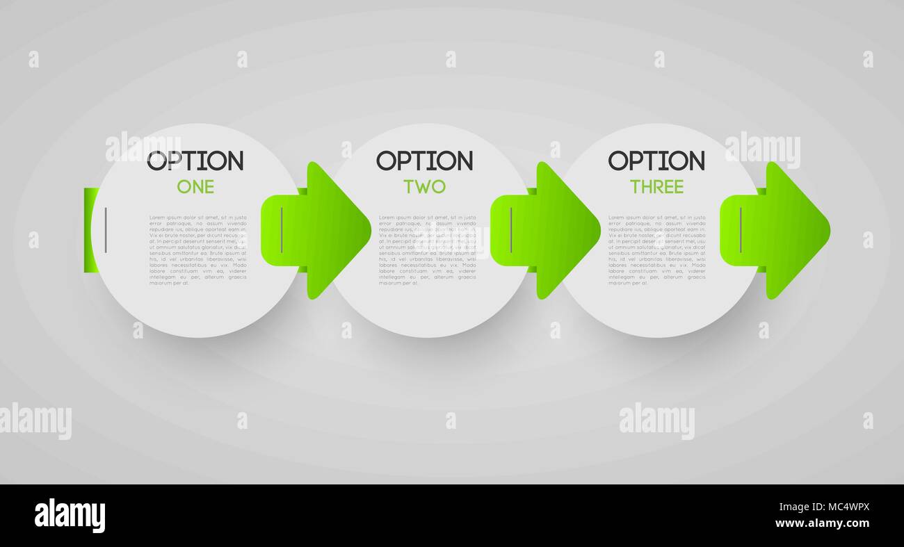 abstract progression circles with option steps and direction arrows ...