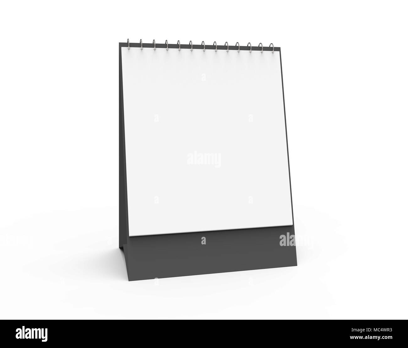 Blank desk calendar, 3d render calendar mockup with empty space for ...