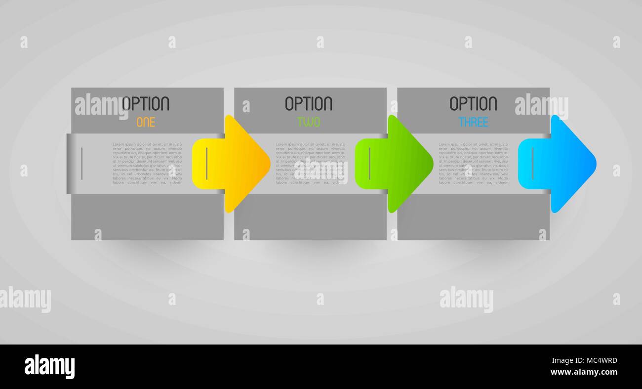 abstract progression tags with option steps and direction arrows ...