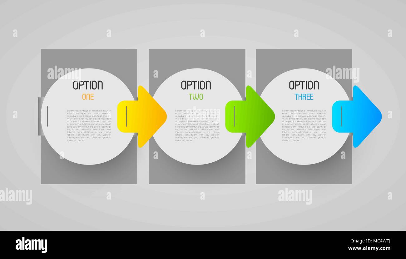 abstract progression tags with option steps and direction arrows ...