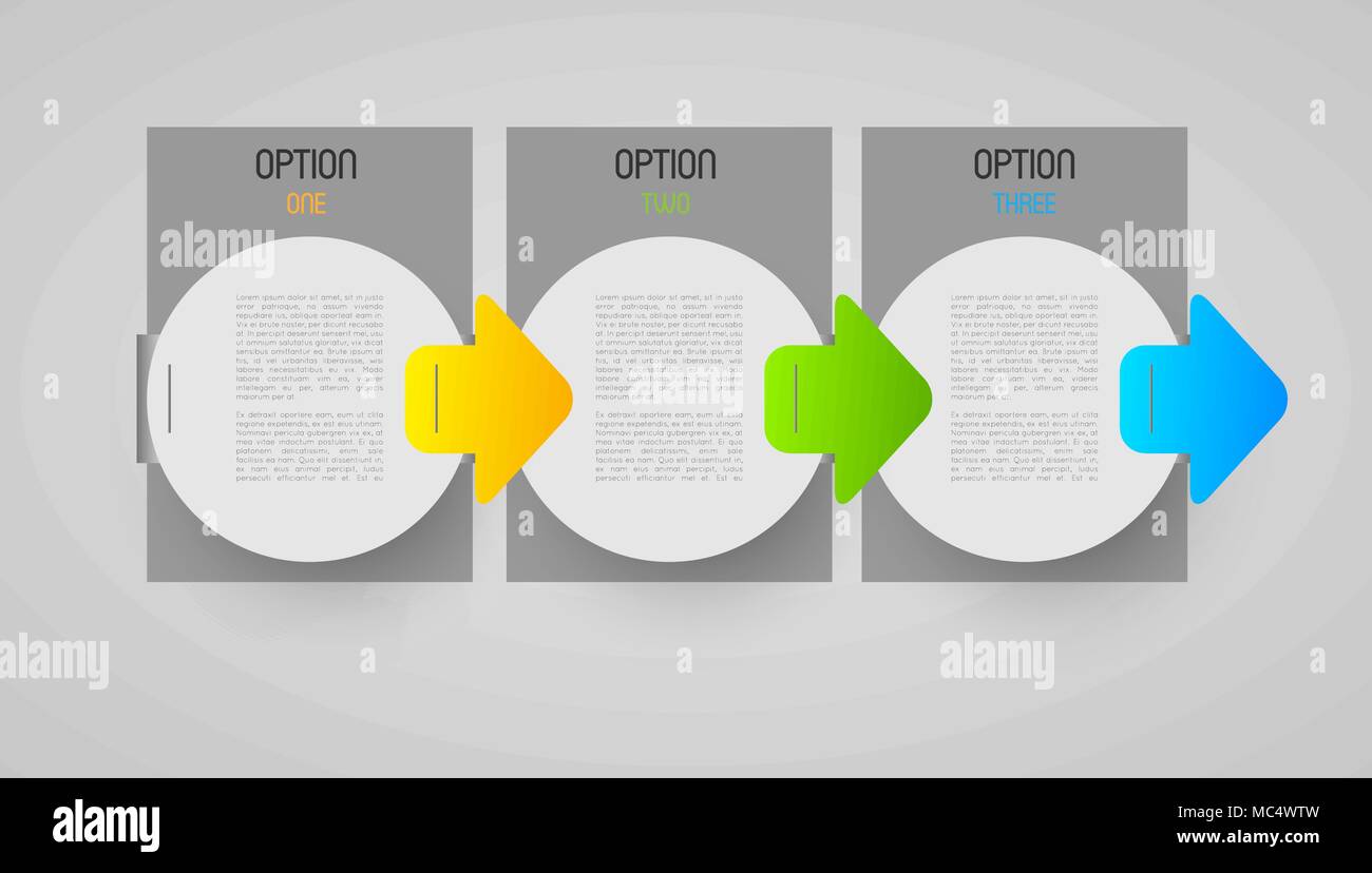 abstract progression tags with option steps and direction arrows ...