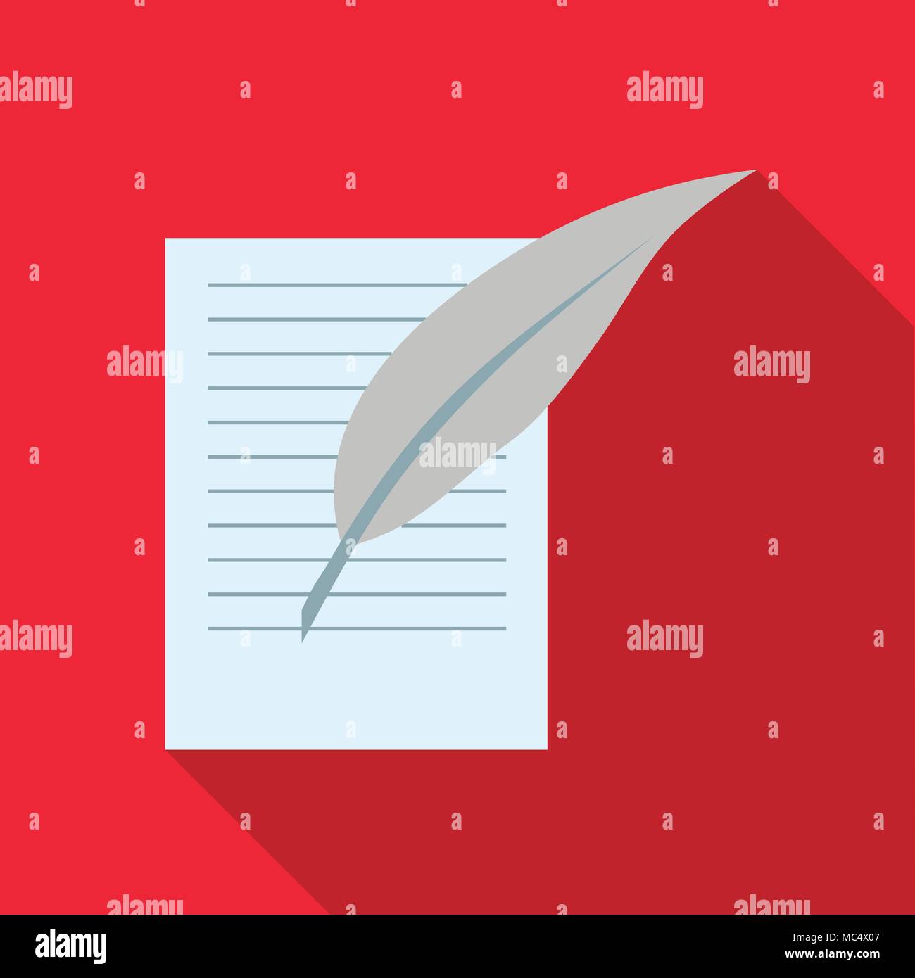 Letter with pen icon, flat style Stock Vector Image & Art - Alamy
