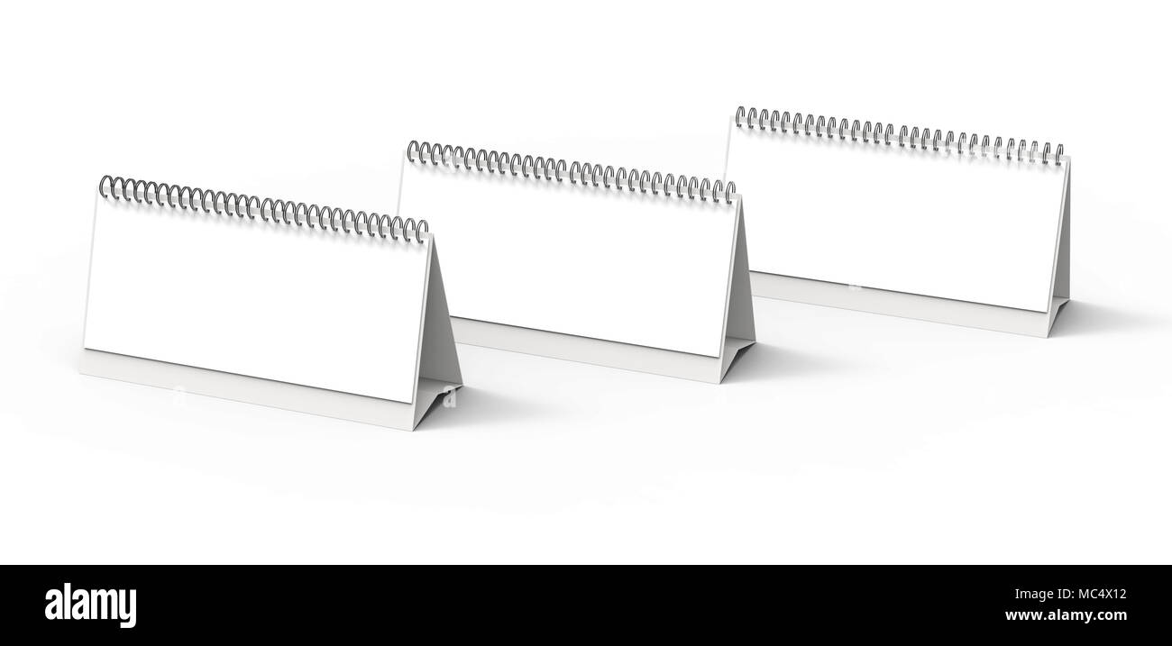 Blank desk calendar, 3d render calendar mockup with empty space for ...