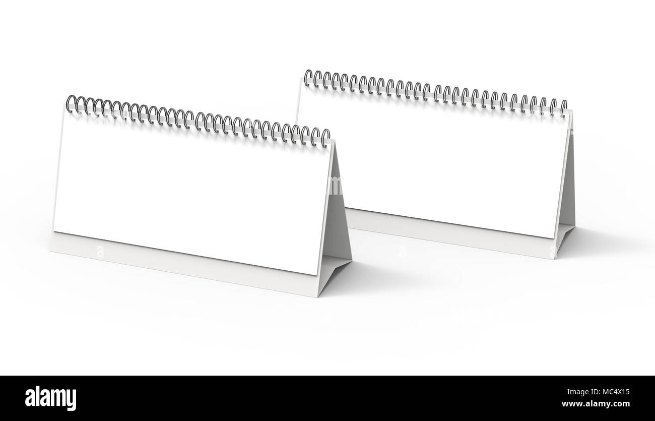 Blank desk calendar, 3d render calendar mockup with empty space for ...