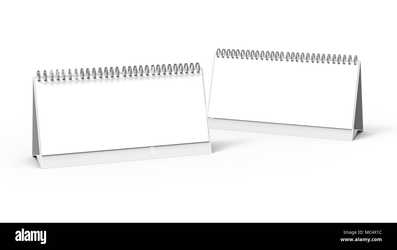 Blank desk calendar, 3d render calendar mockup with empty space for ...