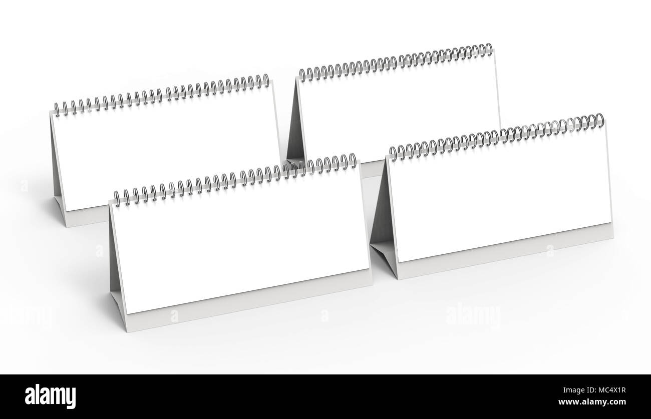 Blank desk calendar, 3d render calendar mockup with empty space for ...