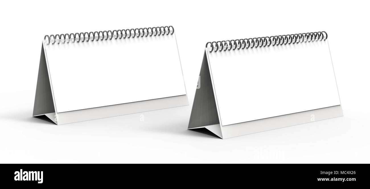 Blank desk calendar, 3d render calendar mockup with empty space for ...
