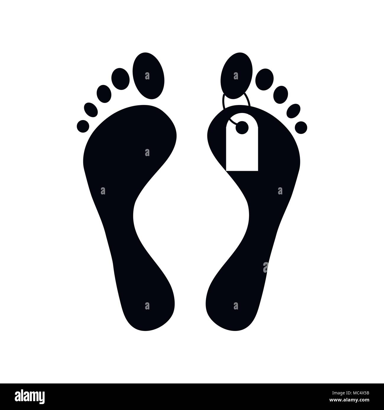 Human feet with toe tag icon, simple style Stock Vector Image & Art - Alamy