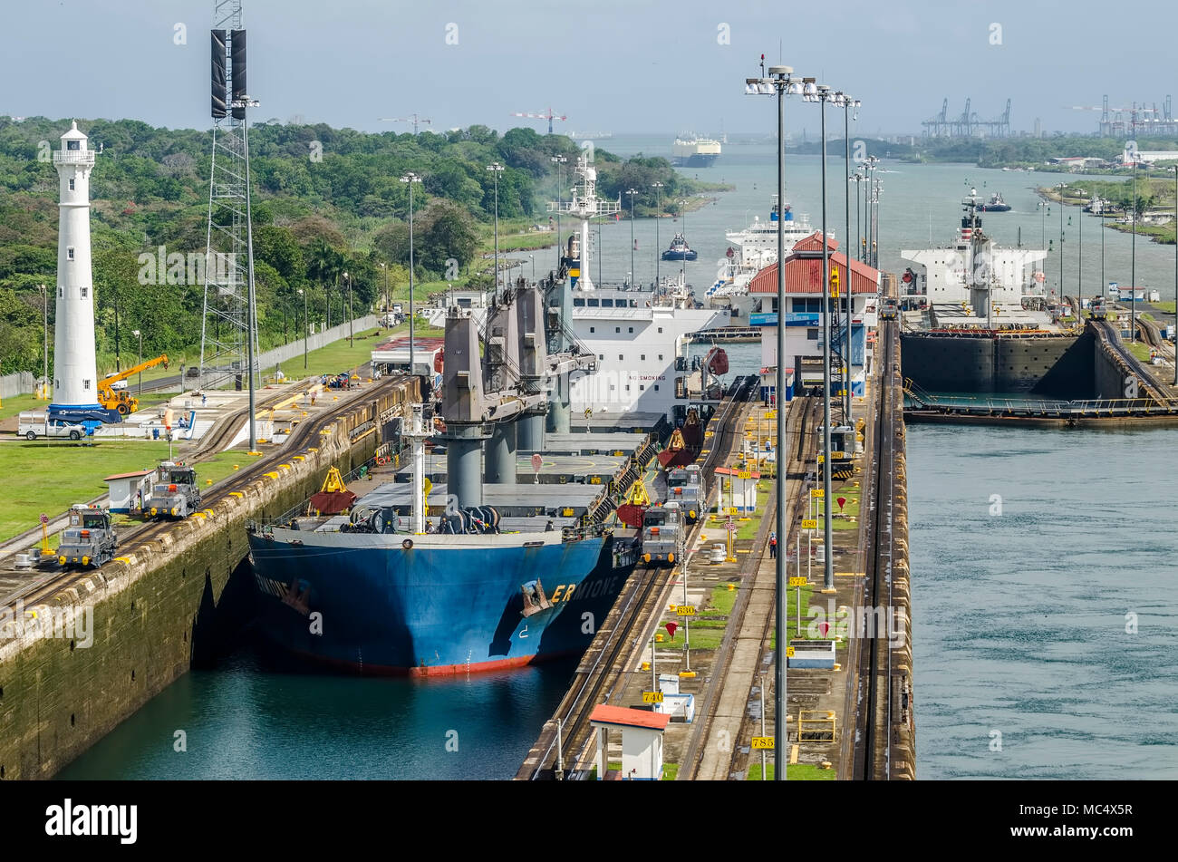 Panama City, Panama - February 20, 2015: Oil tanker ship entering the ...