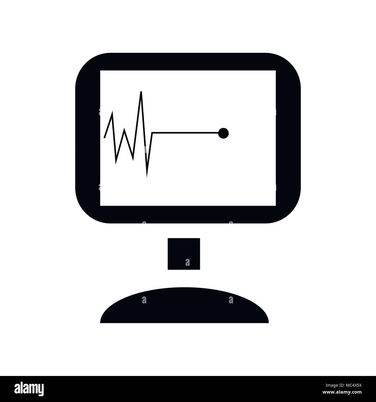 Pulse graph on monitor icon, simple style Stock Vector Image & Art - Alamy