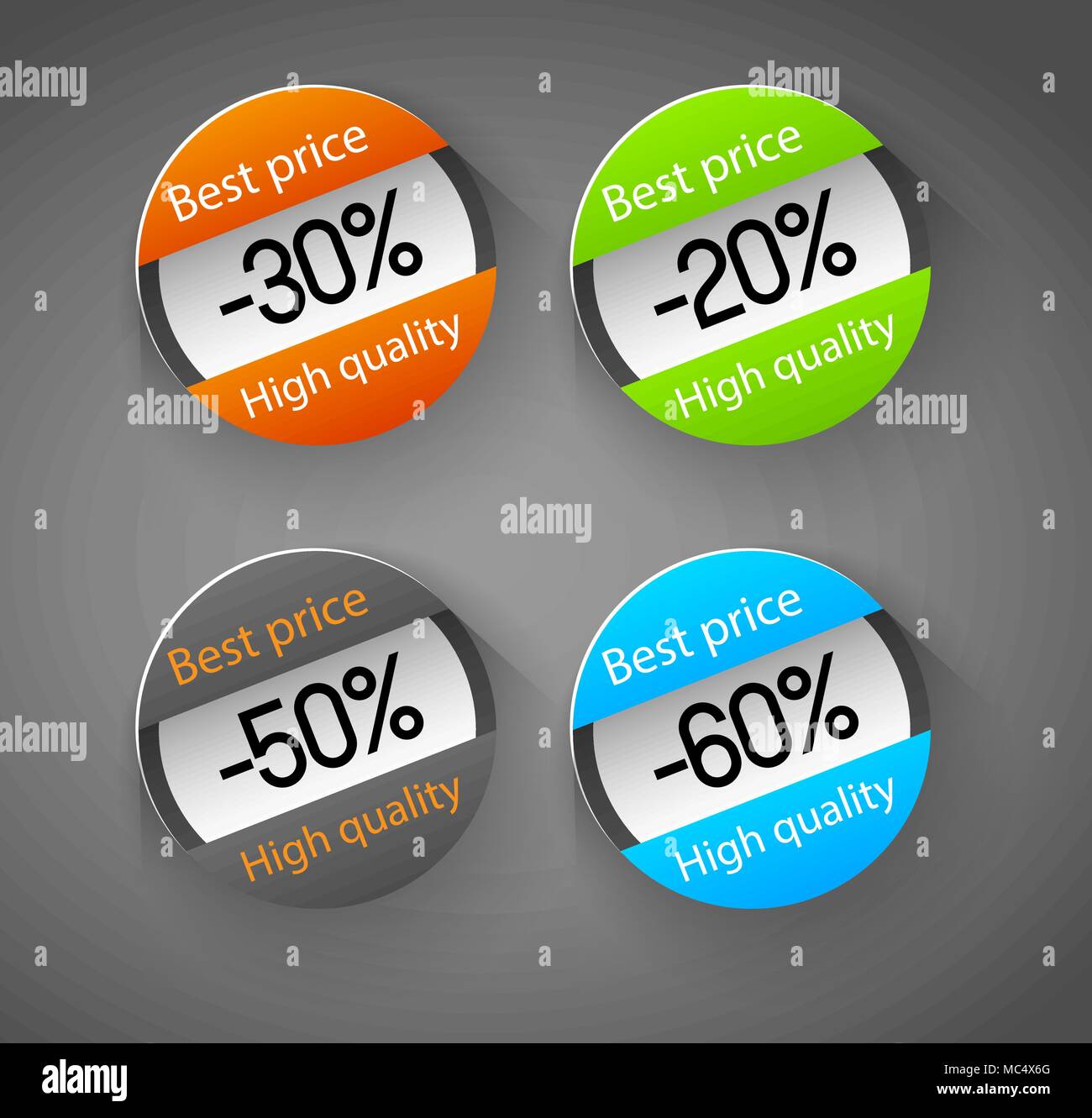 abstract circles badges, price tags, flat design effect Stock Vector ...