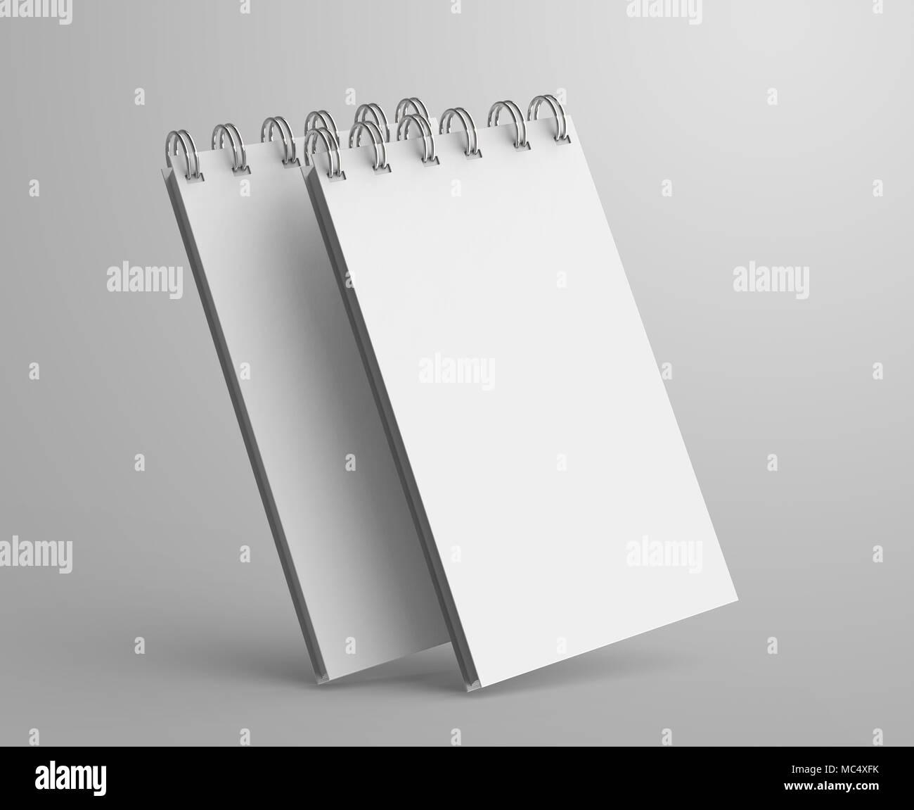 Spiral notebook in 3d render, open notebook set with empty space for ...