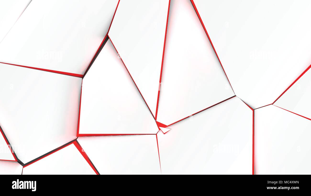 Broken surface with red color in the inside, vector illustration Stock ...