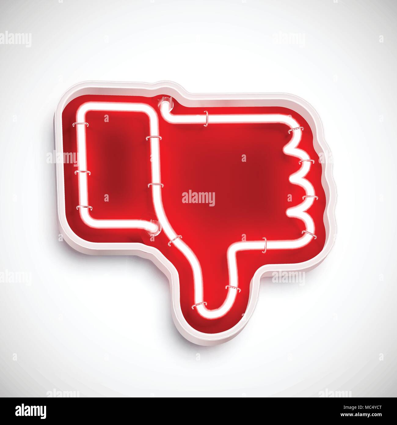 Neon dislike sign with glowing tubes, vector illustration Stock Vector ...