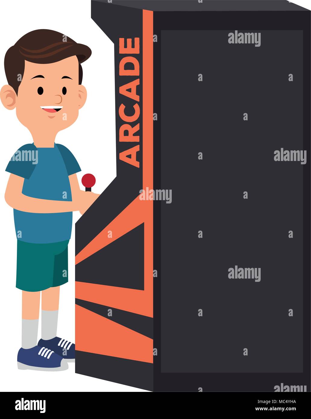 Boy playing arcade Stock Vector Image & Art - Alamy