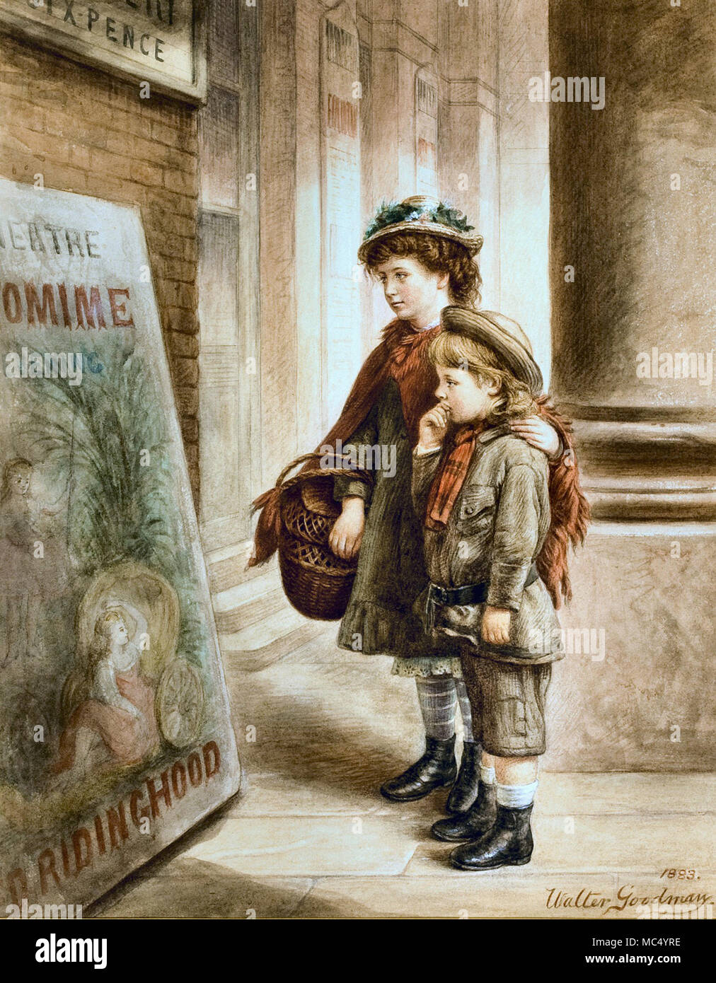 Goodman Walter - Children in Front of a Theatre Stock Photo - Alamy