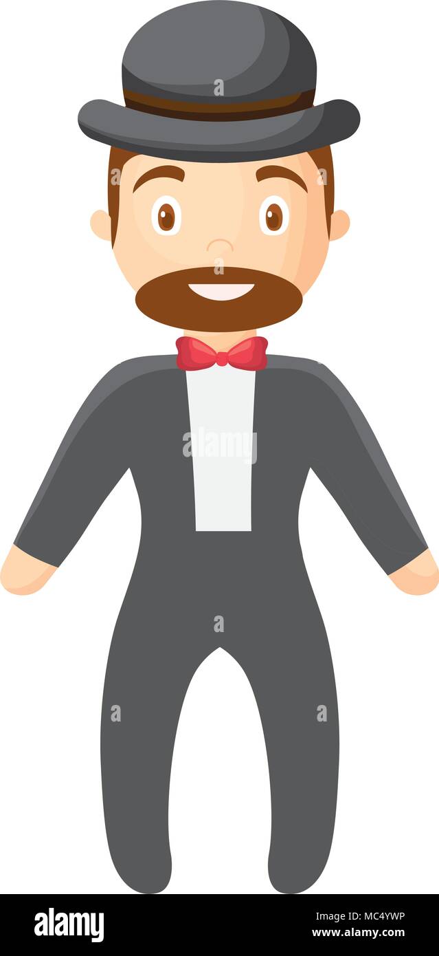 cartoon Circus Ringmaster icon over white background, colorful design ...