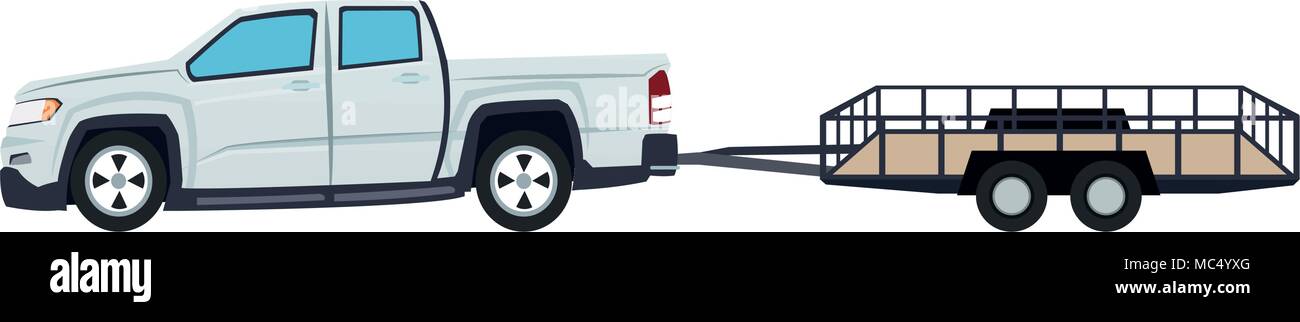 Pick up with empty trailer Stock Vector Image & Art - Alamy
