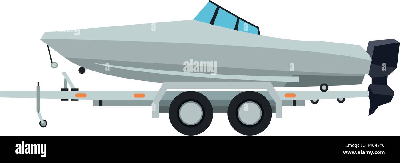 Speed boat trailer Stock Vector Images - Alamy