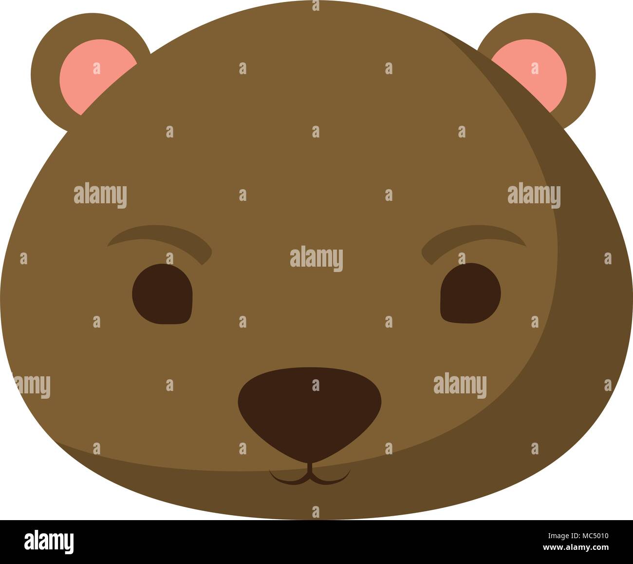 cute bear face icon over white background, colorful design. vector ...