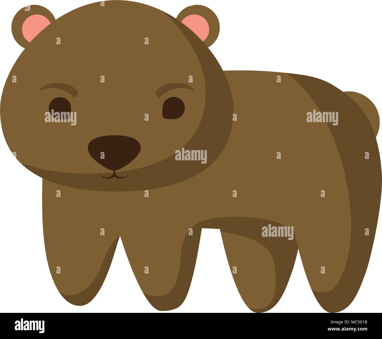cute bear icon over white background, colorful design. vector ...