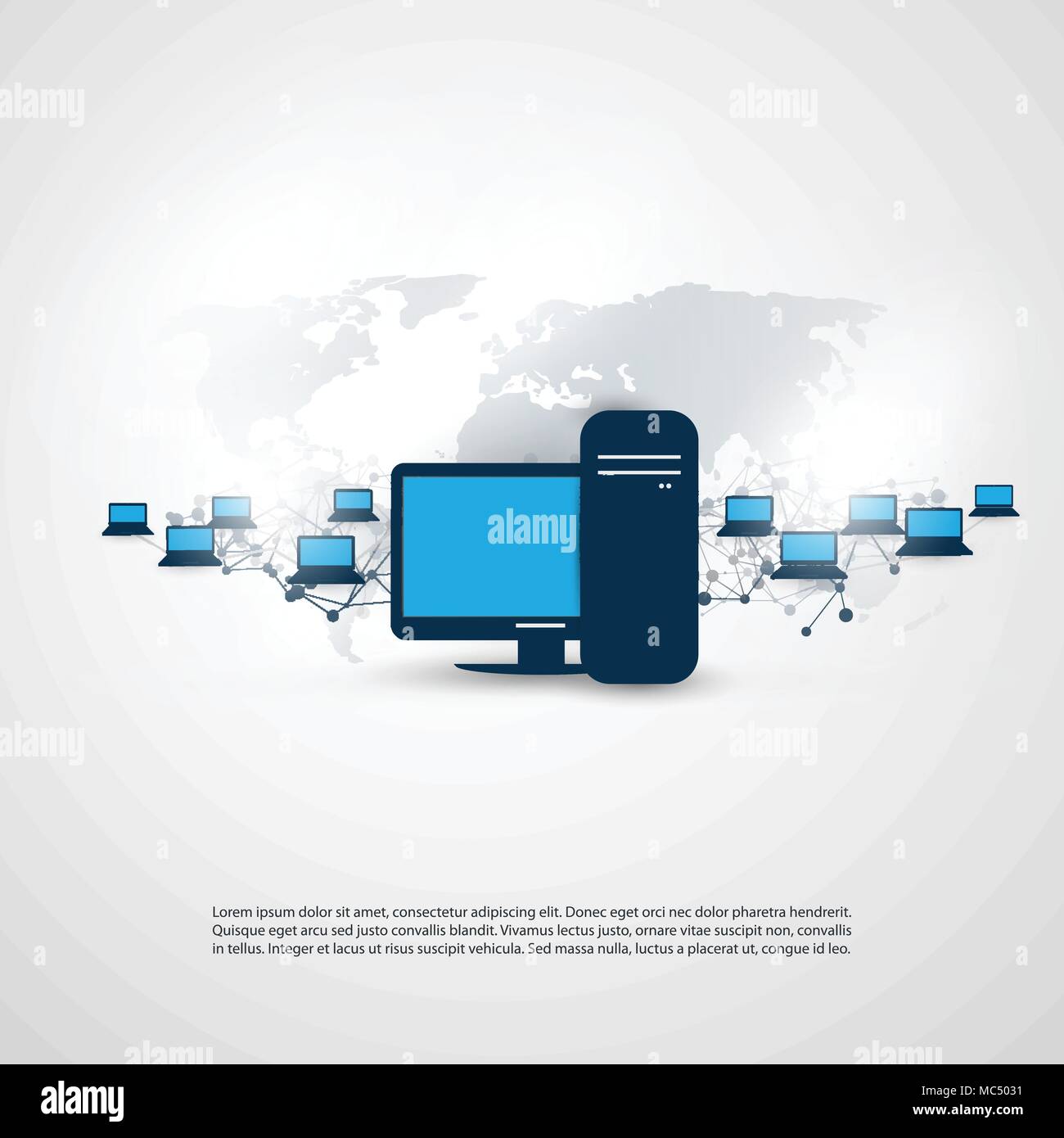 Cloud Computing Networks Structure Telecommunications Concept Design Network Connections