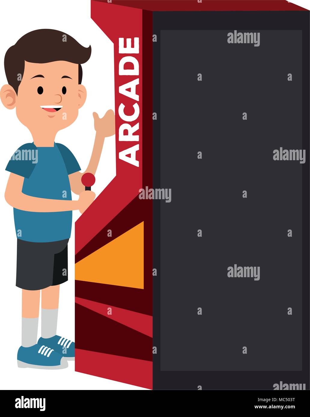 Boy playing arcade Stock Vector Image & Art - Alamy