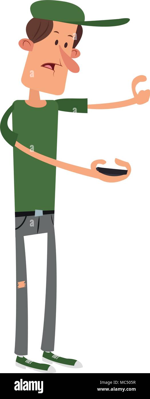 Man holding smartphone touching Stock Vector Images - Alamy