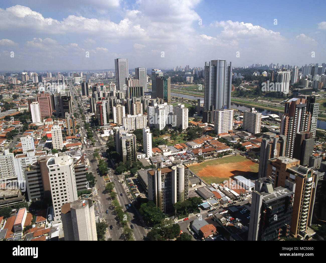 Aerial view, Avenue Engineer Luis Carlos Berrini, Brooklin Novo, Sao ...