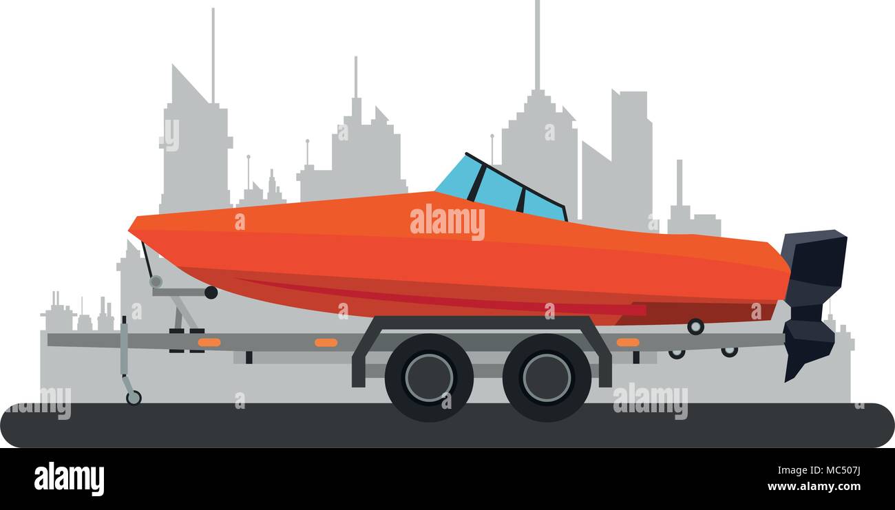 Motor boat on tropical Stock Vector Images - Alamy