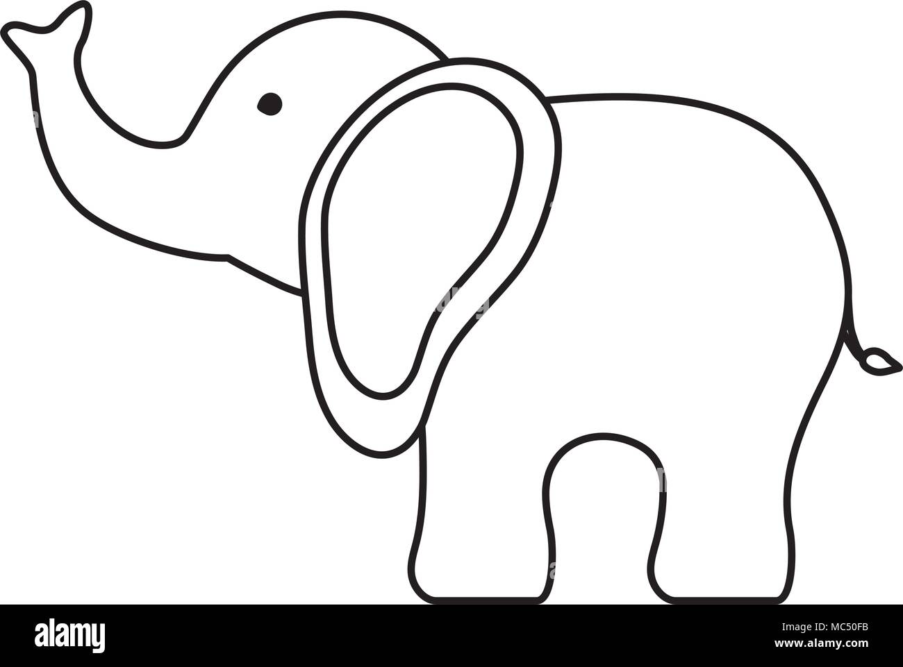 cute elephant icon over white background, vector illustration Stock ...