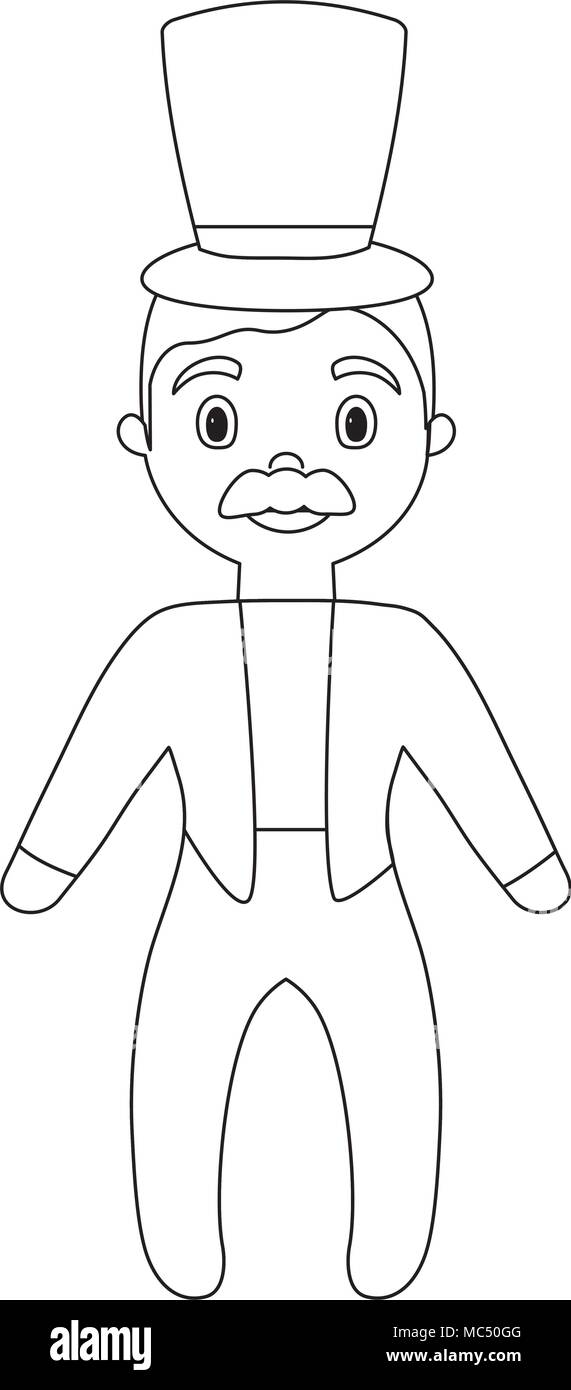 cartoon Circus Ringmaster icon over white background, vector ...