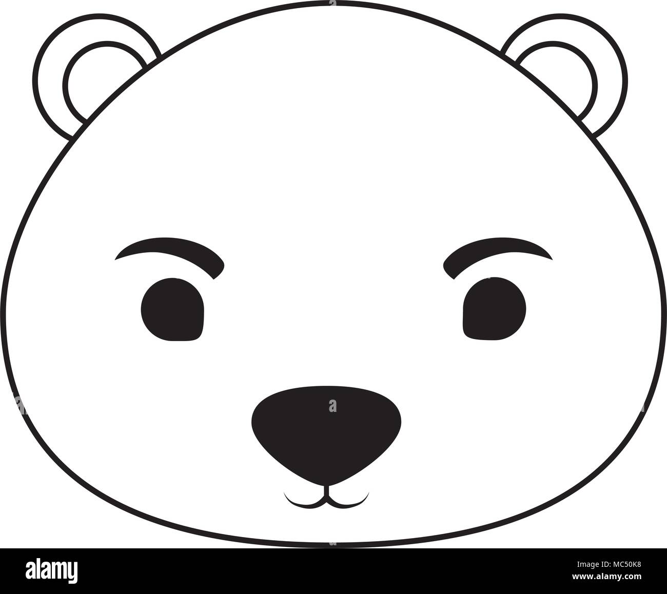 cute bear face icon over white background, vector illustration Stock ...
