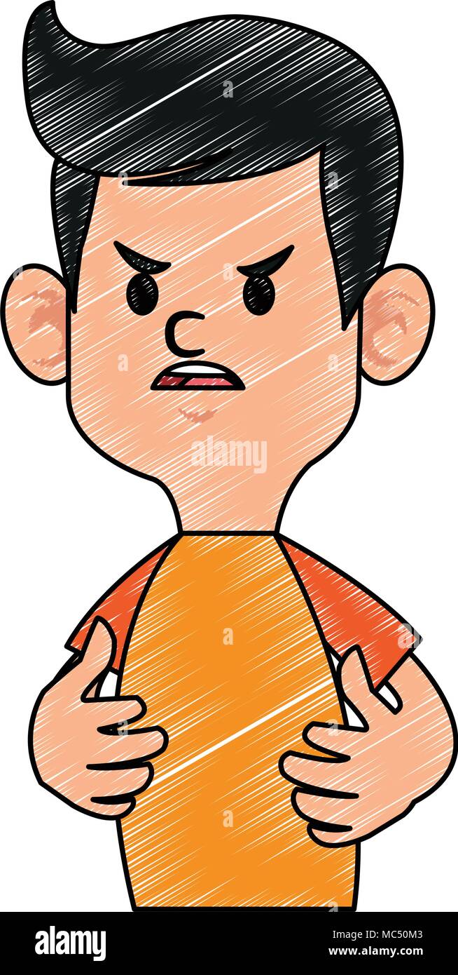 Angry boy cartoon scribble Stock Vector Image & Art - Alamy