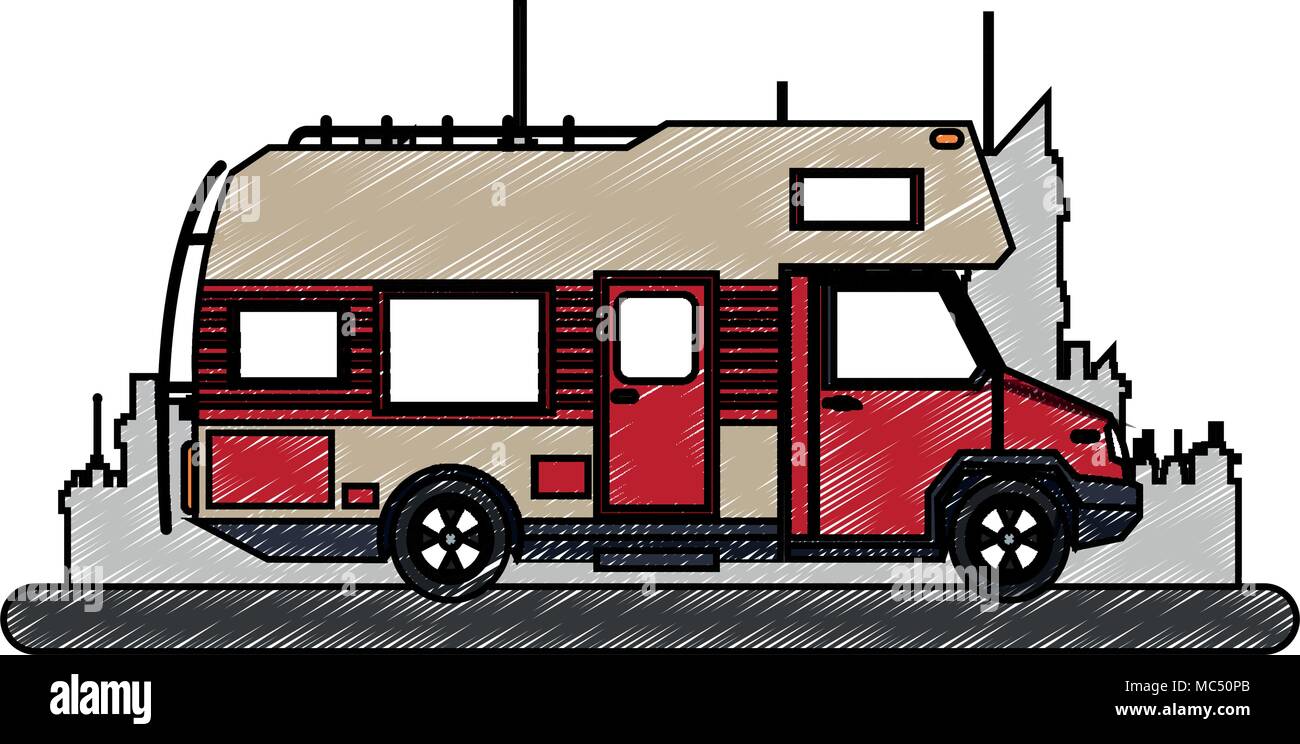 Camper van vehicle scribble Stock Vector Image & Art - Alamy