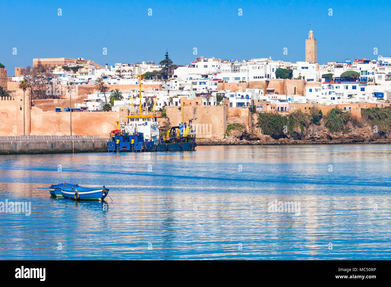 River Bou Regreg seafront and Kasbah in medina of Rabat, Morocco. Rabat ...