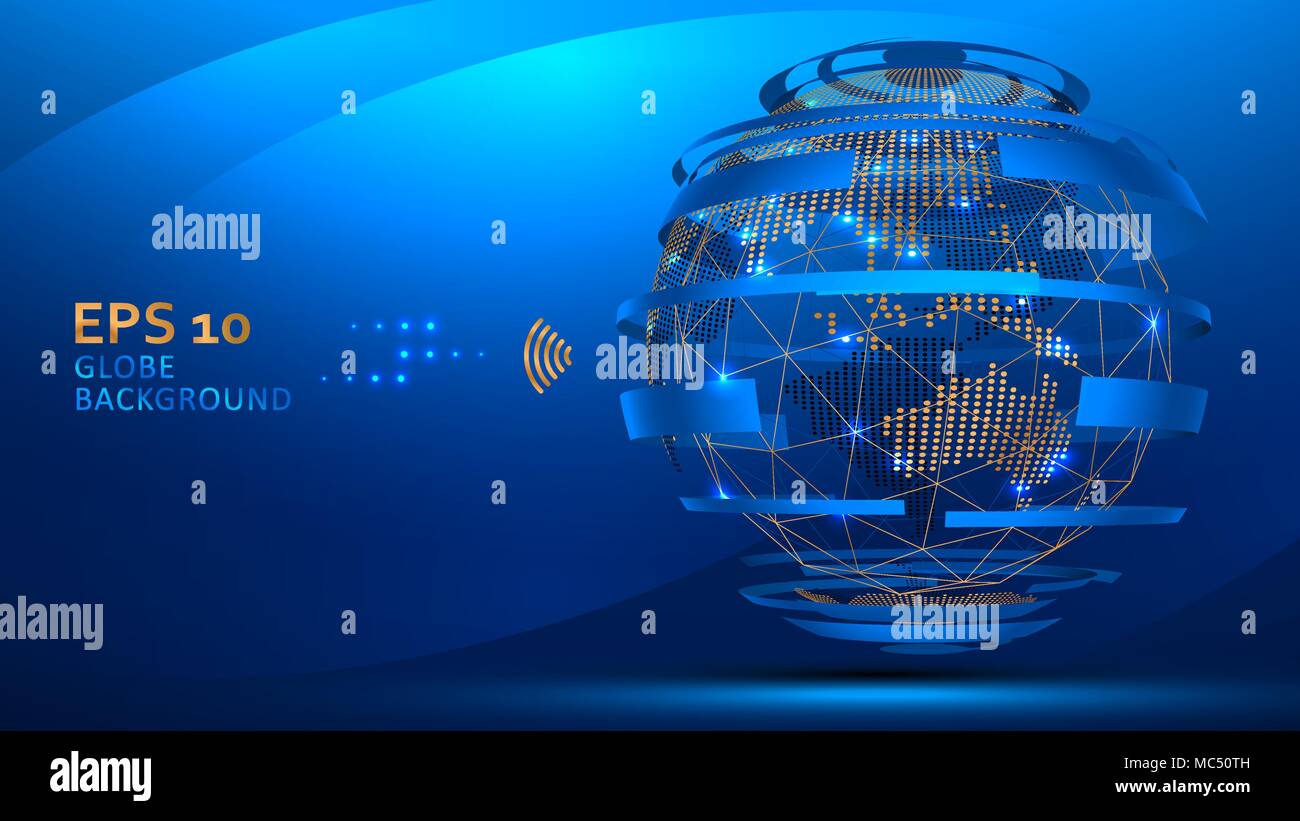 Globe internet background vector. Web futuristic technology concept ...