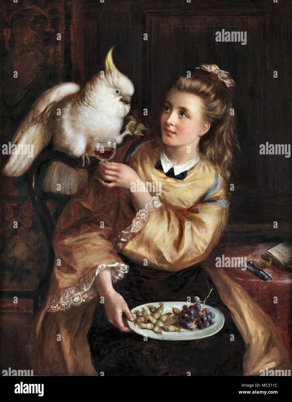 Heaphy Thomas Frank - Lady with Cockatoo Stock Photo - Alamy