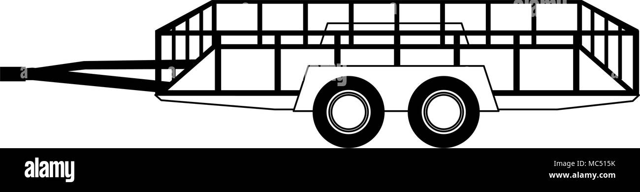 Empty load trailer isolated on black and white Stock Vector Image & Art ...
