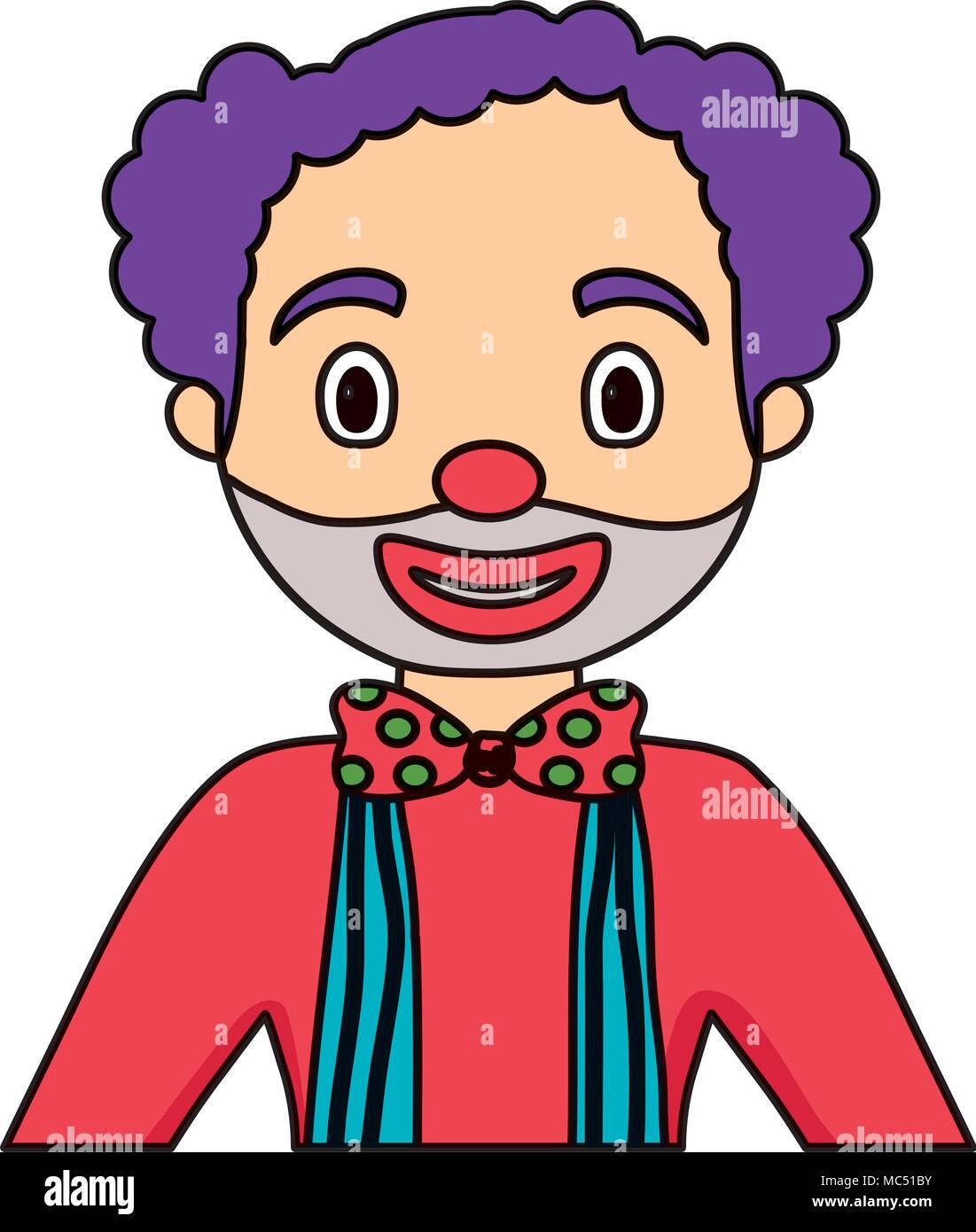 cartoon clown icon over white background, colorful design. vector ...