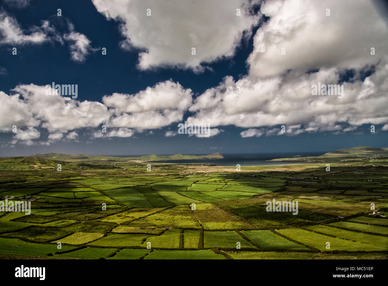 View from mountains near Lativemore, Ventry, Dingle peninsula Stock ...