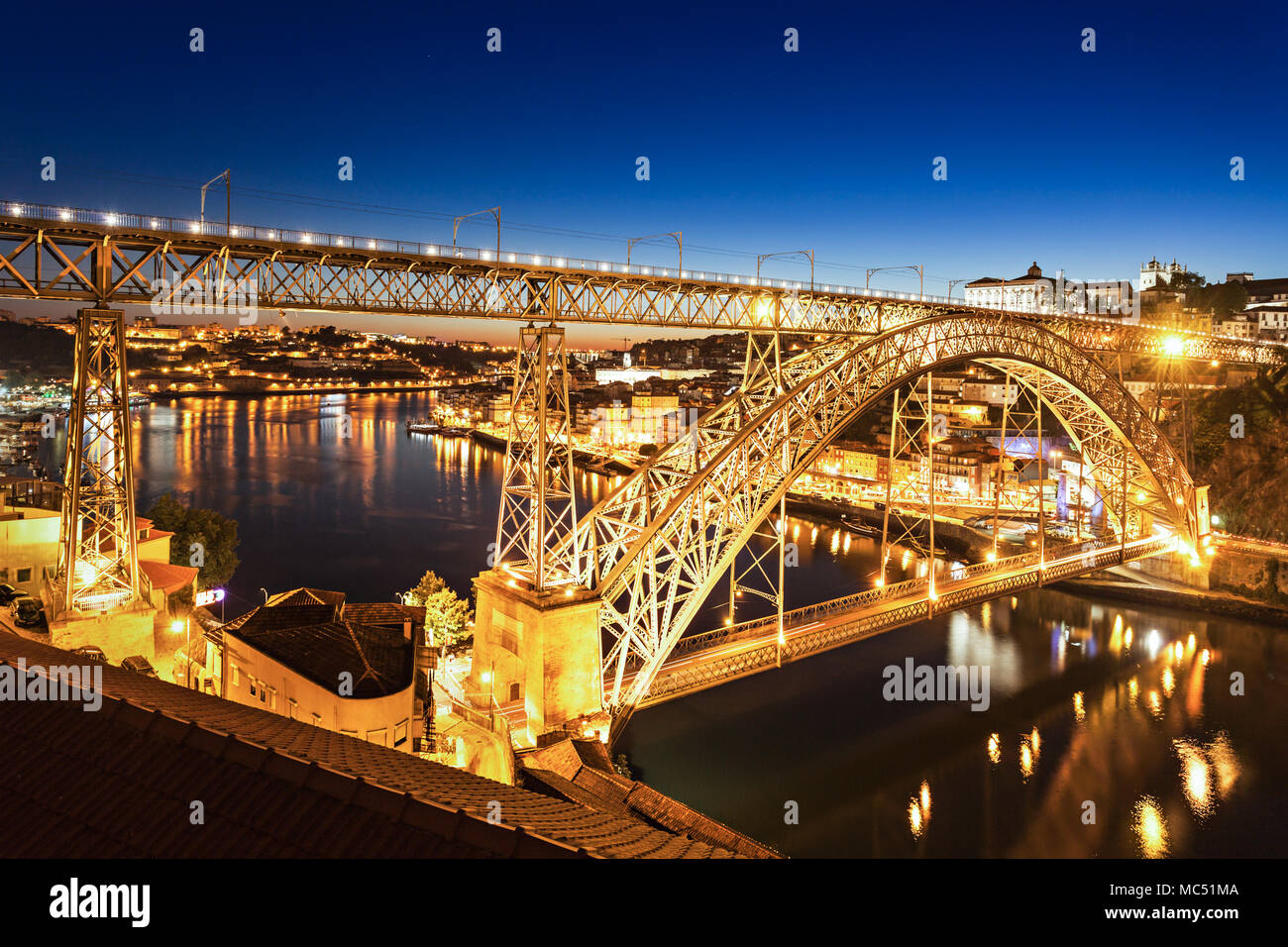 The Dom Luis I Bridge is a metal arch bridge that spans the Douro River ...