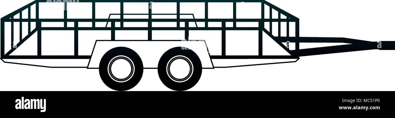 Empty load trailer isolated on blue lines Stock Vector Image & Art - Alamy