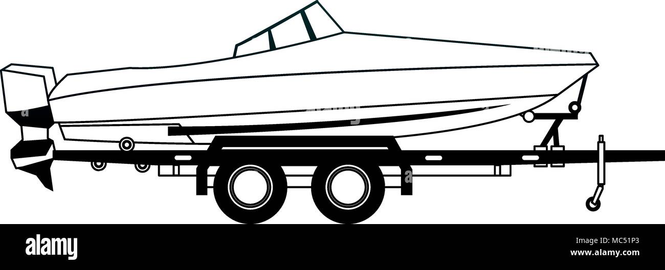 Boat on trailer on blue lines Stock Vector Image & Art - Alamy