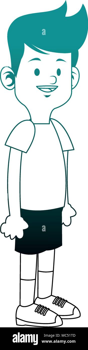 Cute boy cartoon on blue lines Stock Vector Image & Art - Alamy