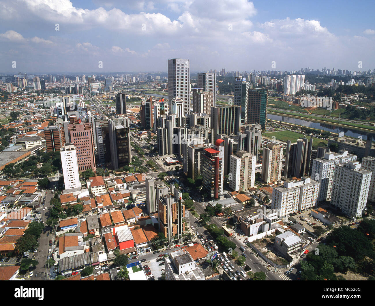 Aerial view, Avenue Luis Carlos Berrini, Brooklin Novo, Sao Paulo ...
