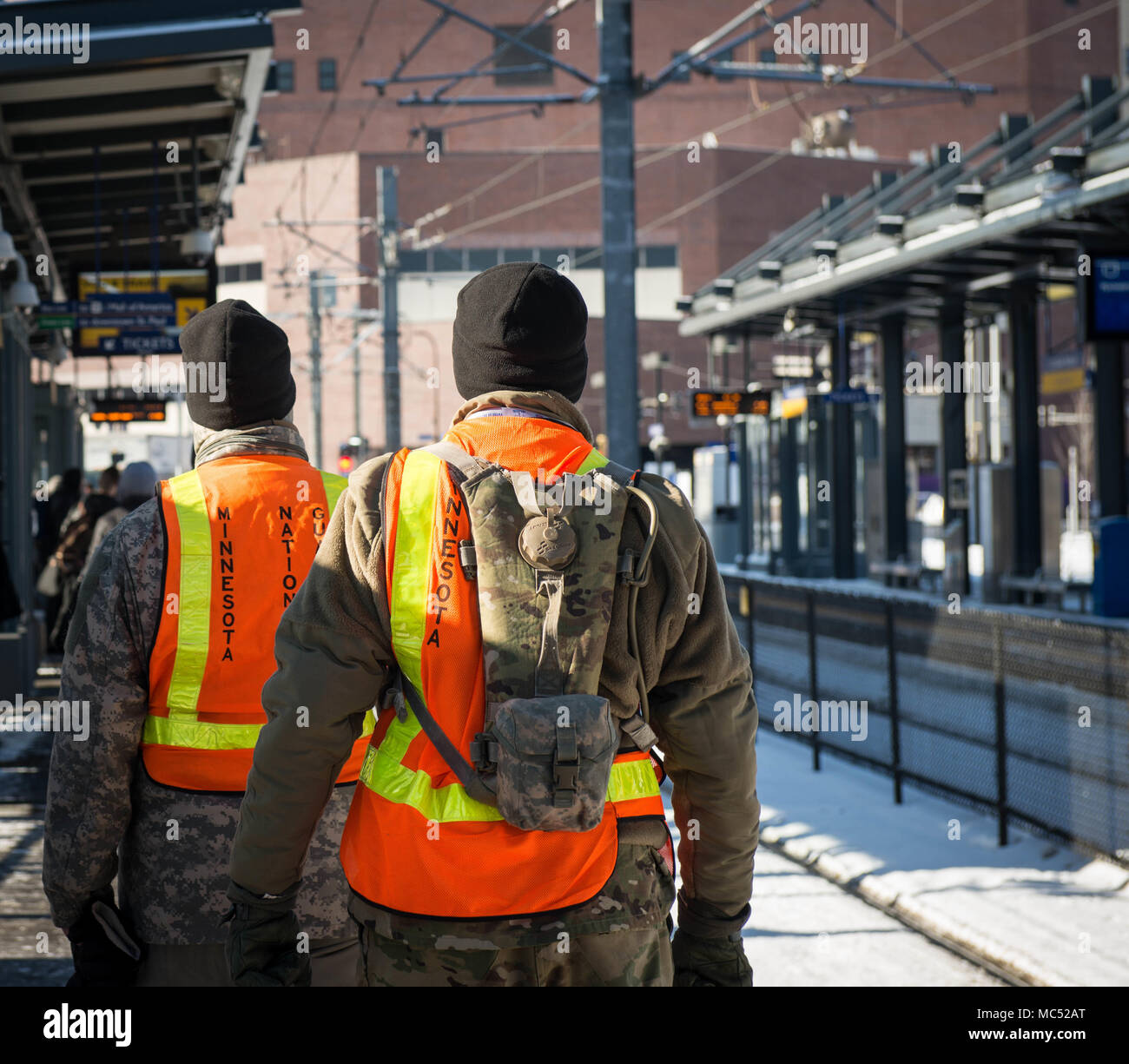 Soldier with the Minnesota Army National Guard are conducting perimeter ...