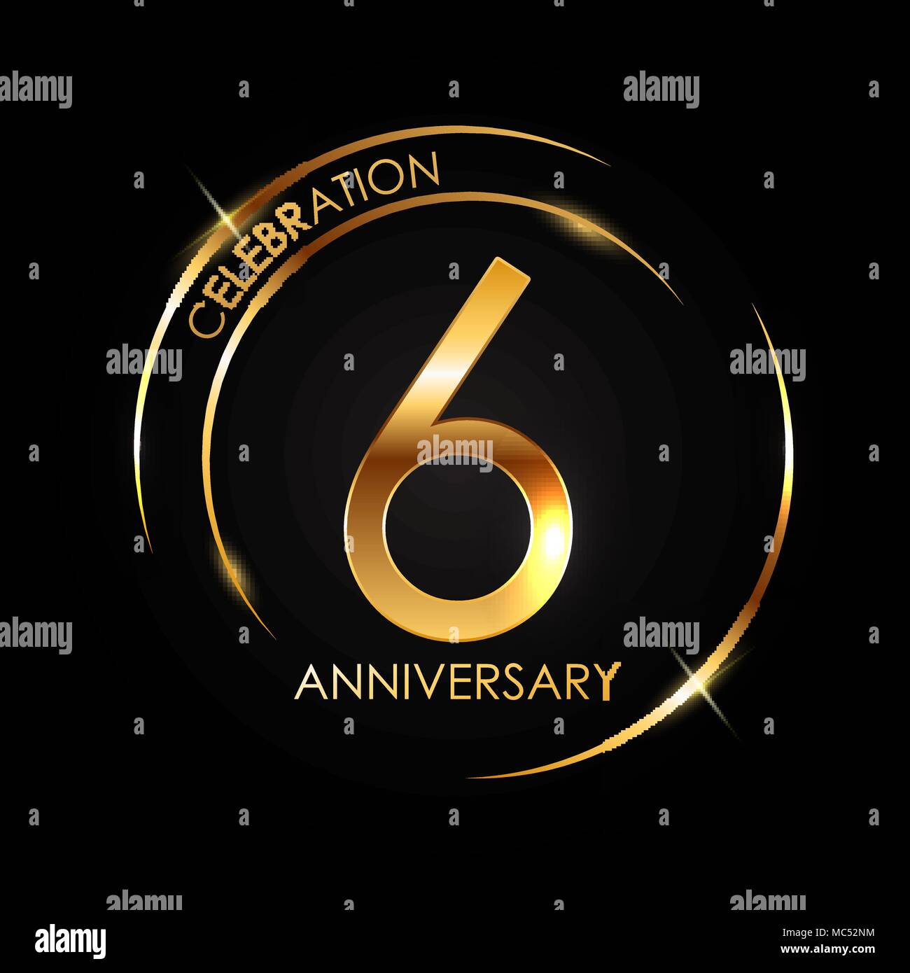 Template 6 Years Anniversary Vector Illustration Stock Vector Image ...